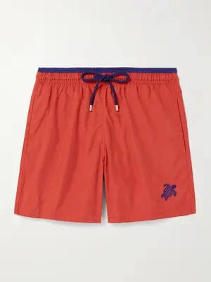 Vilebrequin Moka Straight-leg Mid-length Swim Shorts - Red