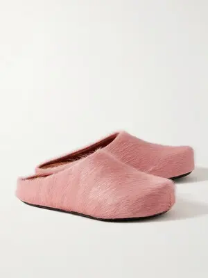 Marni Fussbett Calf Hair Slippers - Pink