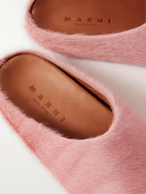 Marni Fussbett Calf Hair Slippers - Pink