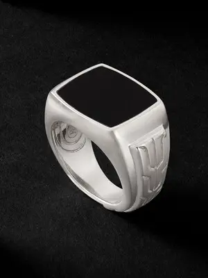 John Hardy Silver Signet Ring - Black