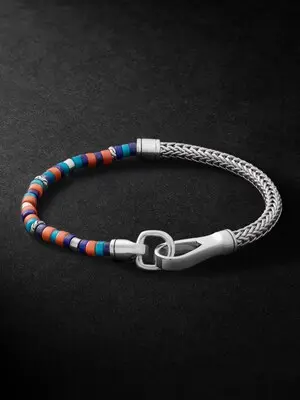 John Hardy Heishi Silver Lapis Lazuli Turquoise And Enamel Bracelet - Orange