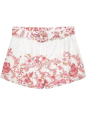 Hemant & Nandita Broderie Anglaise Floral Shorts