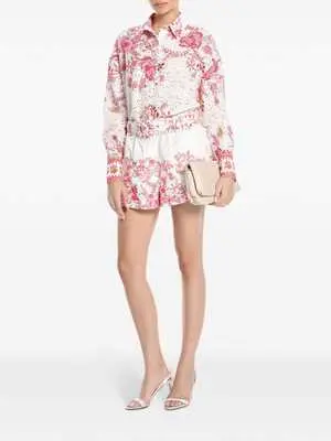 Hemant & Nandita Broderie Anglaise Floral Shorts