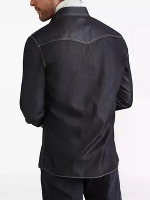 Brunello Cucinelli Lightweight Denim Western Shirt - Grey
