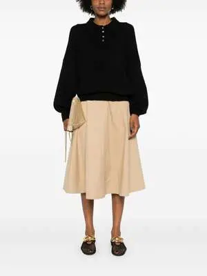 Khaite Rene Cashmere Blend Polo Jumper - Black