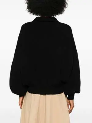Khaite Rene Cashmere Blend Polo Jumper - Black