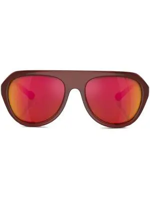 FERRARI Oval-frame Sunglasses - Brown