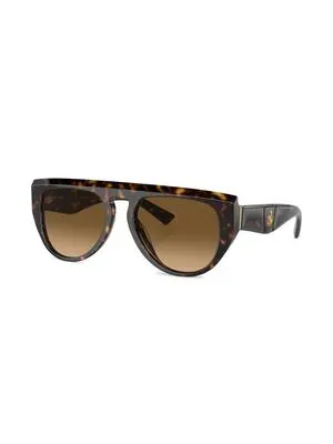 FERRARI Oval-frame Sunglasses - Brown