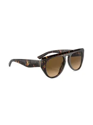 FERRARI Oval-frame Sunglasses - Brown