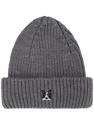 PELO FOUNDATION Dog-appliqué Beanie - Grey