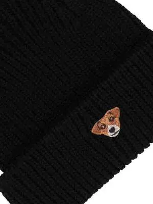 PELO FOUNDATION Dog Appliqué Beanie - Black