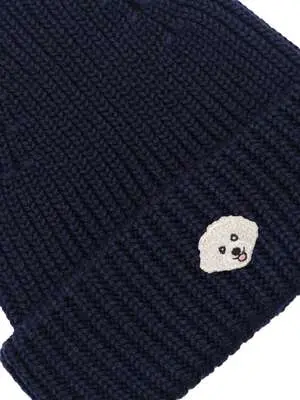 PELO FOUNDATION Dog-appliqué Beanie - Blue