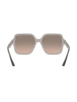 JIMMY CHOO Glitter-embellished Square Frame Sunglasses - Brown