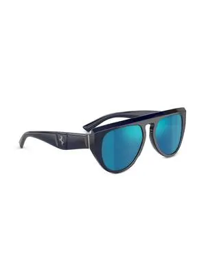 FERRARI Oval-frame Sunglasses - Blue