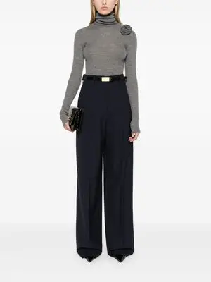 Valentino Garavani High-waisted Wool Trousers - Blue