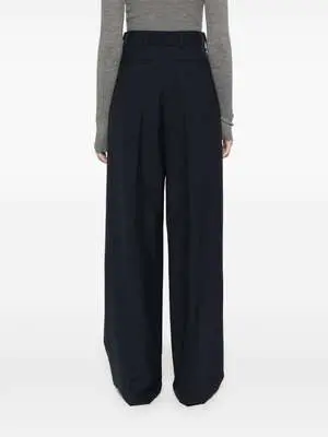 Valentino Garavani High-waisted Wool Trousers - Blue