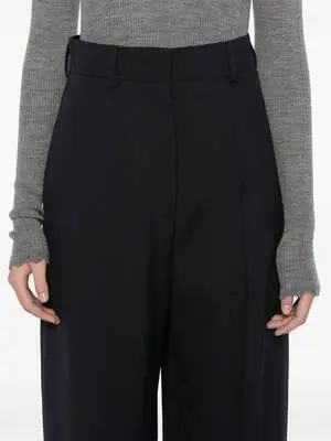 Valentino Garavani High-waisted Wool Trousers - Blue