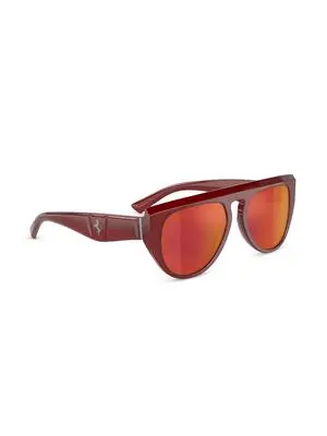 FERRARI Oval-frame Sunglasses - Red