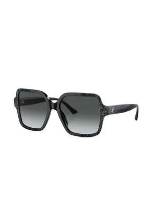 JIMMY CHOO Glitter Square Frame Sunglasses - Black