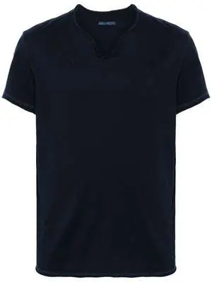 Zadig&Voltaire Henley-neck Cotton T-shirt - Blue