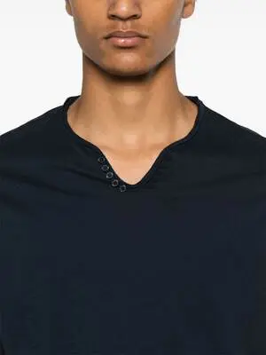 Zadig&Voltaire Henley-neck Cotton T-shirt - Blue
