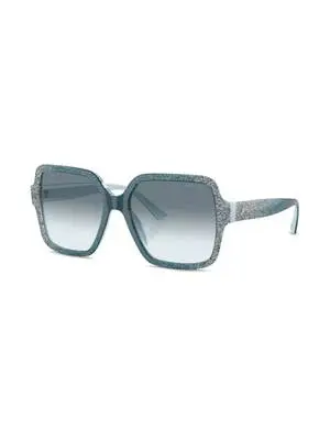 JIMMY CHOO Glitter Square-frame Sunglasses - Blue