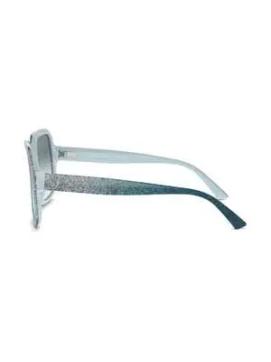 JIMMY CHOO Glitter Square-frame Sunglasses - Blue