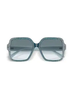 JIMMY CHOO Glitter Square-frame Sunglasses - Blue