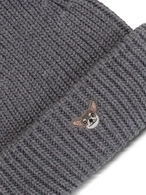 PELO FOUNDATION Dog-appliqué Beanie - Grey