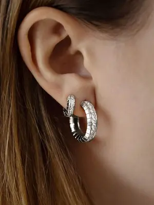 LOEV 14k Gold Diamond Eternity Hoop Earrings