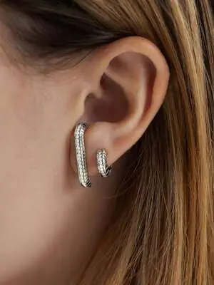 LOEV 14k Gold Diamond Eternity Hoop Earrings