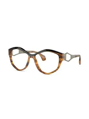 ALAIN MIKLI Geometric Frame Eyeglasses - Brown