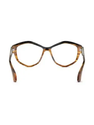 ALAIN MIKLI Geometric Frame Eyeglasses - Brown