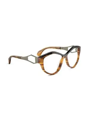 ALAIN MIKLI Geometric Frame Eyeglasses - Brown