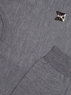 PELO FOUNDATION Dog-appliqué Jumper - Grey