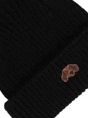 PELO FOUNDATION Dog-appliqué Beanie - Black