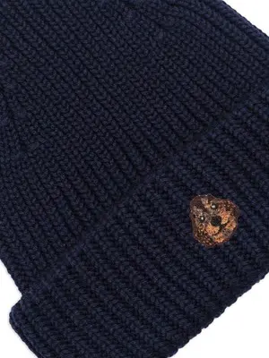 PELO FOUNDATION Dog-appliqué Beanie - Blue