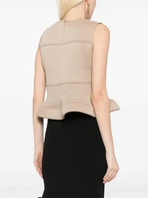 MELITTA BAUMEISTER Peplum Hem Sleeveless Top