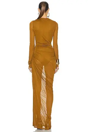 Saint Laurent Voile Jersey Gown - Cumin