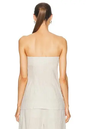 GRLFRND Linen Strapless Tunic Top