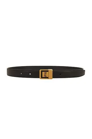 Saint Laurent Skinny Leather Belt With Buckle - Nero