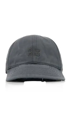 Miu Miu Washed Cotton Baseball Cap Grey