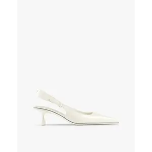 JIMMY CHOO Amel Pointed-toe Slingback Heeled Courts - Latte