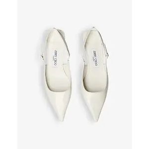 JIMMY CHOO Amel Pointed-toe Slingback Heeled Courts - Latte
