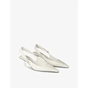 JIMMY CHOO Amel Pointed-toe Slingback Heeled Courts - Latte