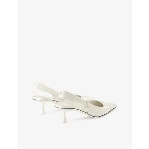 JIMMY CHOO Amel Pointed-toe Slingback Heeled Courts - Latte
