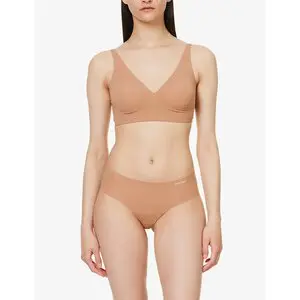 Wolford Pure Skin V-neck Stretch-woven Bra - Fairly Light