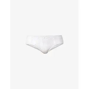 COU COU The Cosy Pointelle-pattern Cotton Briefs - 001 White