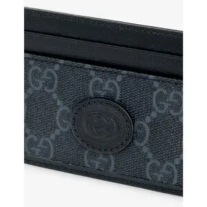 Gucci Logo-print Canvas And Leather Card Holder
