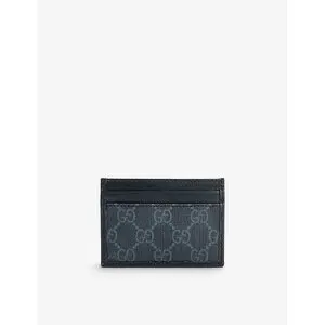Gucci Logo-print Canvas And Leather Card Holder